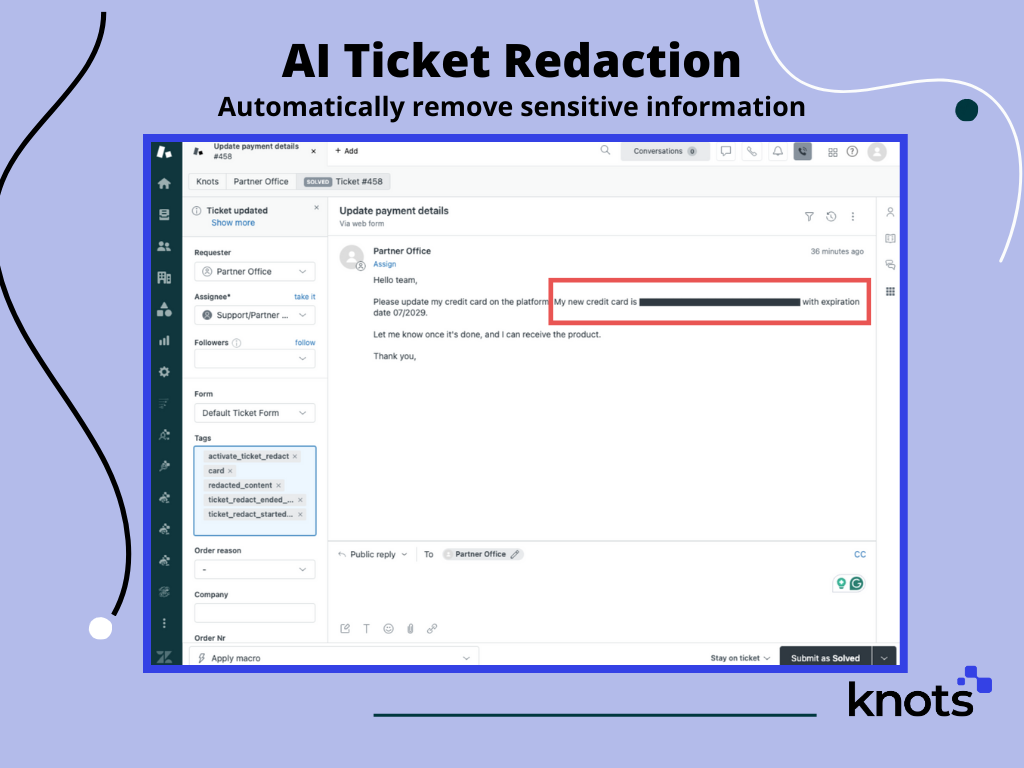 AI Ticket Redaction App for Zendesk | Secure Data Redaction
